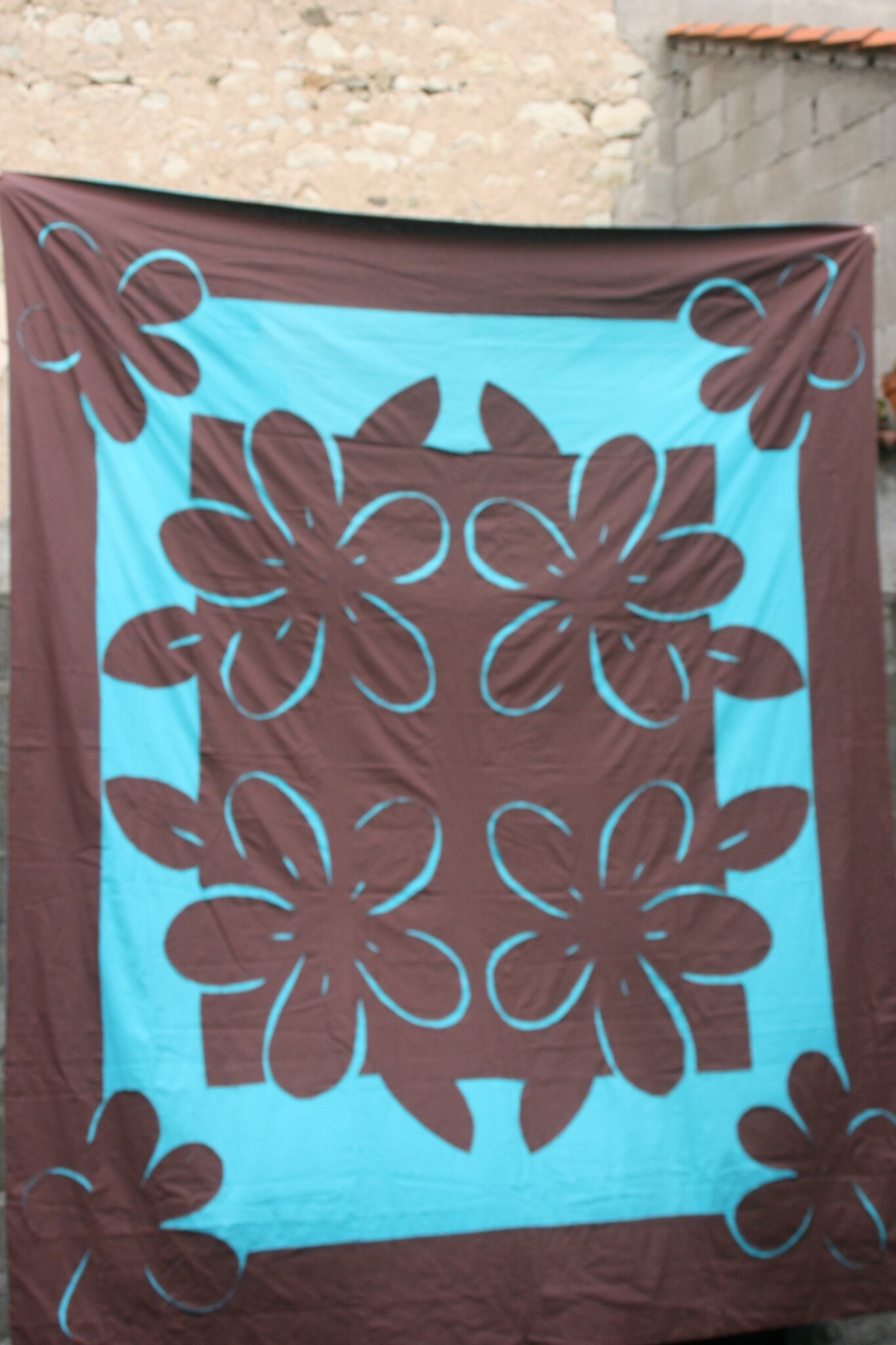 Tifaïfaï bleu fin du bati - le Tifaifai